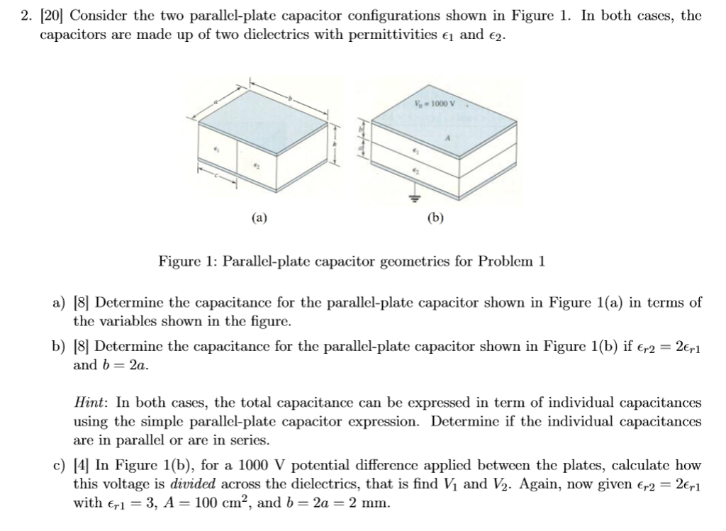 Solved Consider the two parallel-plate capacitor | Chegg.com