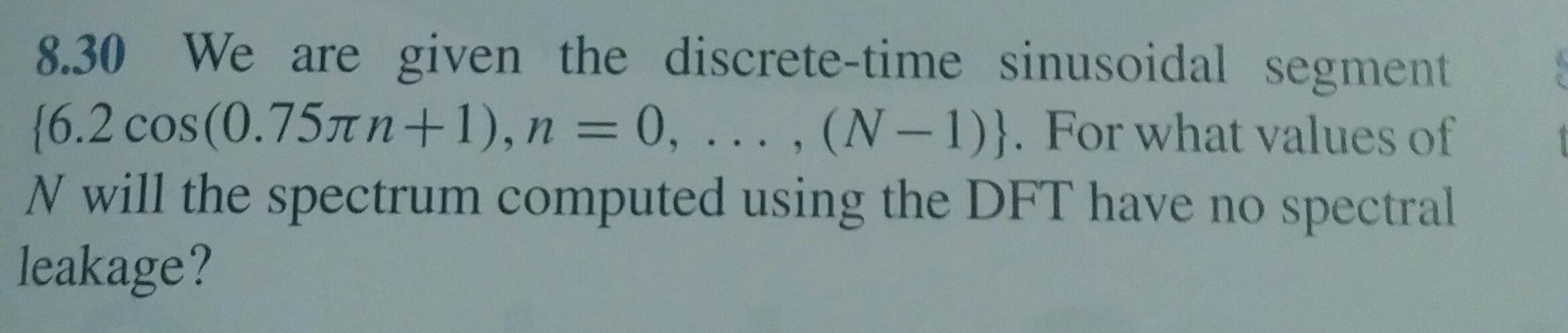 Solved we are given the discrete?time sinusoidal segment | Chegg.com