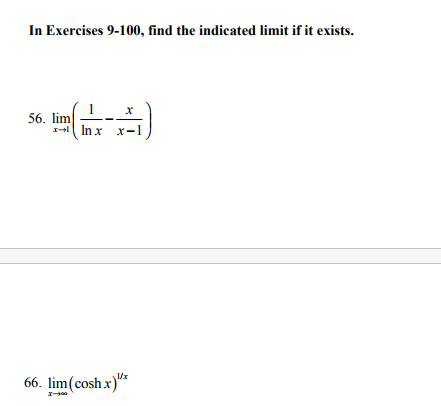 Solved In Exercises 9-100, find the indicated limit if it | Chegg.com