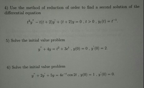 Solved Use the method of reduction of order to find a second | Chegg.com
