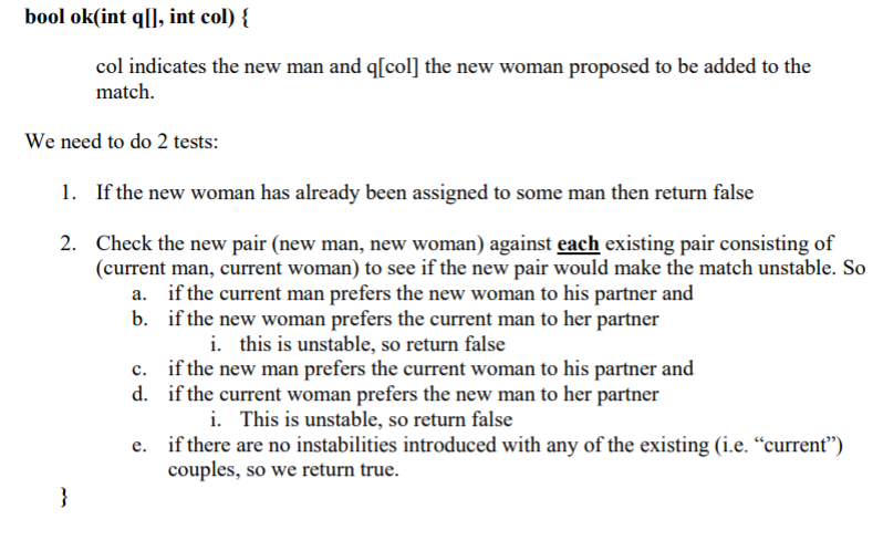 Programming Problenm Stable Marriage Using | Chegg.com