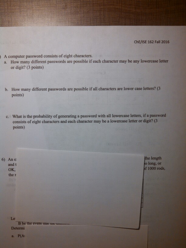 Solved A computer password consists of eight characters, How | Chegg.com