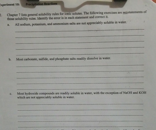 Solved xperiment 10: Prec 2. Chapter 7 lists general | Chegg.com