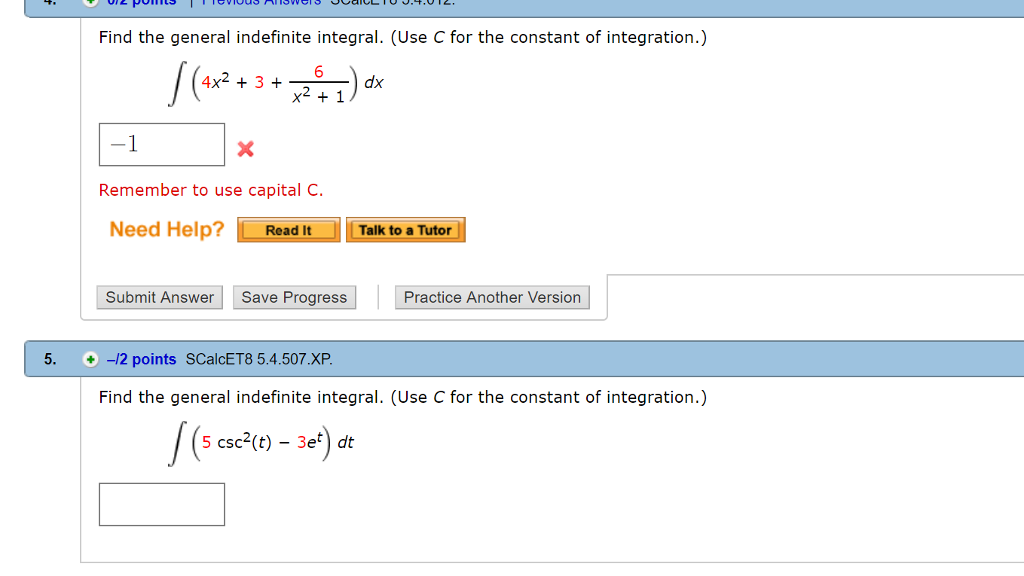 Solved Find the general indefinite integral. (Use C for the | Chegg.com