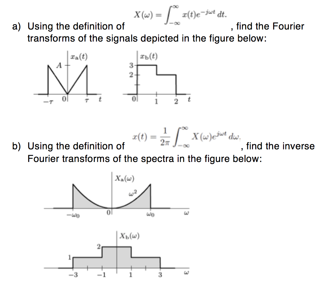 Solved Using the definition of X(omega) = | Chegg.com