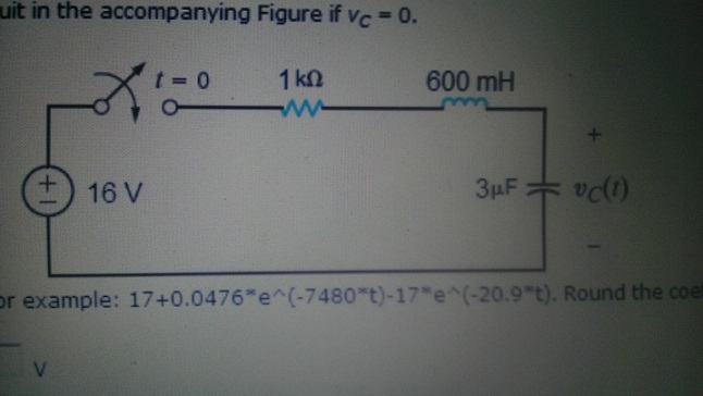 Solved Find vC(t) for t > 0 in the circuit in the | Chegg.com