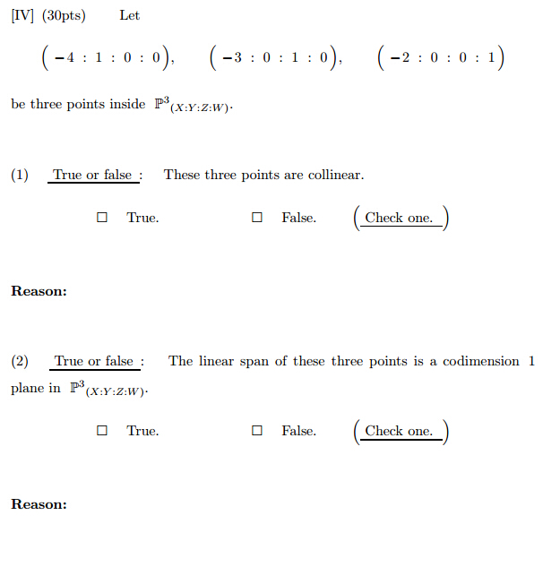 Solved IV] (30pts) Let 2:0:0 1 be three points inside | Chegg.com