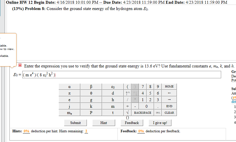 Solved Online Hw 12 Begin Date 4 16 2018 10 01 00 Pm Due