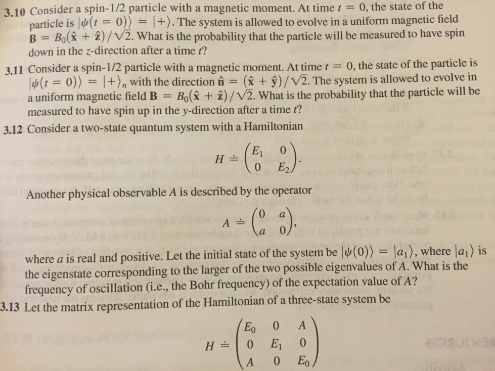 Solved Consider a spin-1/2 particle with a magnetic moment. | Chegg.com