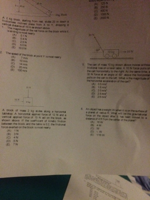 Solved A 2 kg block, starting from rest, slides 20 m down | Chegg.com