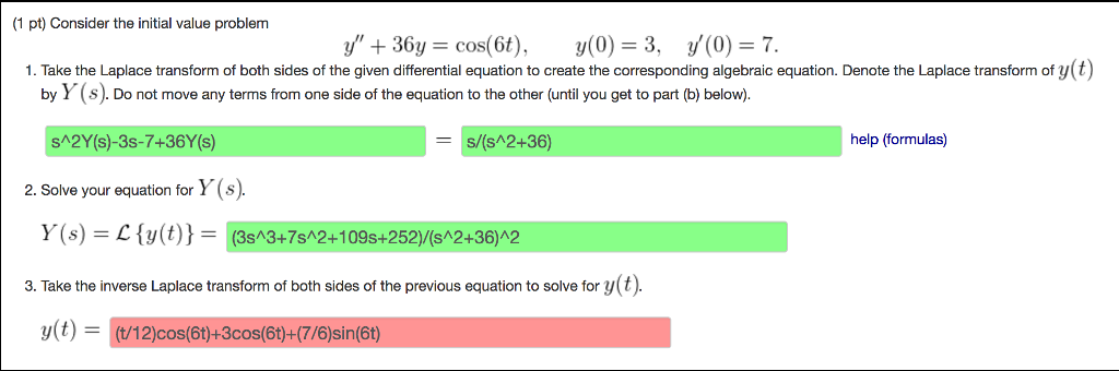 Solved Consider the initial value problem y"+ 36y = | Chegg.com