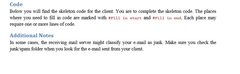 Your task is to develop a simple mail client that | Chegg.com