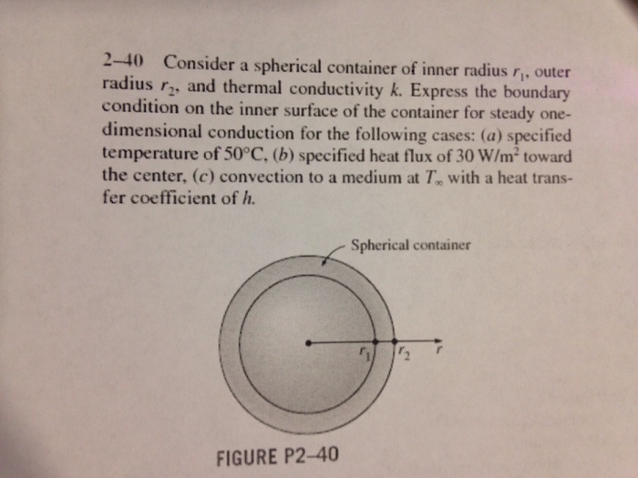 Solved Consider a spherical container of inner radius r_1, | Chegg.com Solved Consider a spherical container of inner radius r_1, | Chegg.com