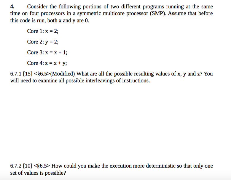 Consider the following portions of two different | Chegg.com