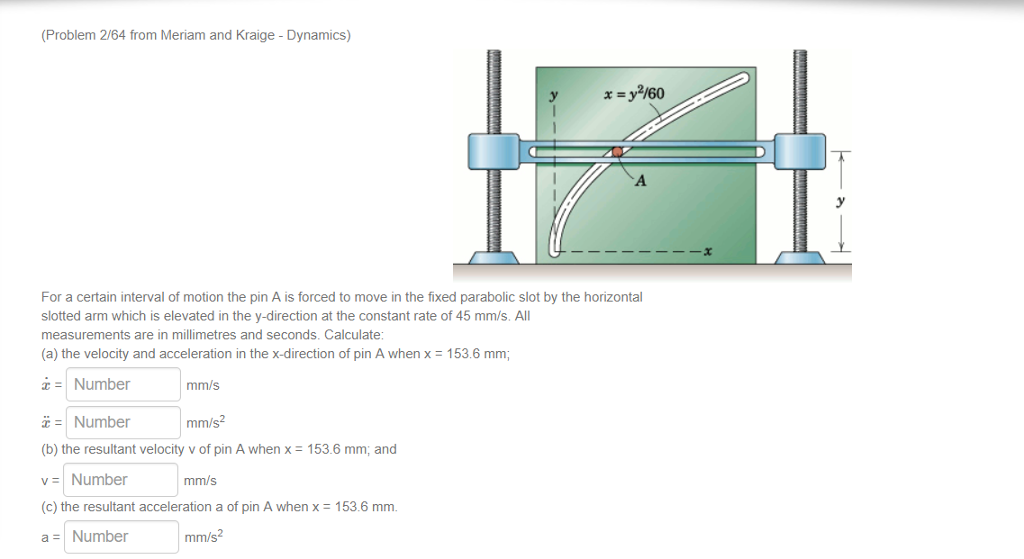 Solved For a certain interval of motion the pin A is forced | Chegg.com