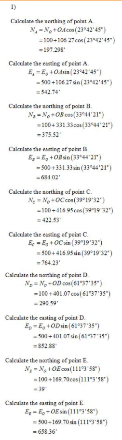 Solved 3.) Calculate the azimuth AND bearing of lines AB, | Chegg.com
