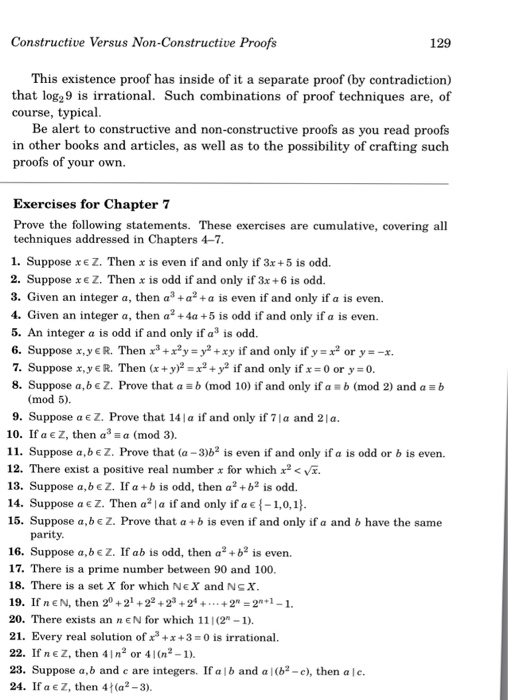Solved Constructive Versus Non Constructive Proofs 129 This