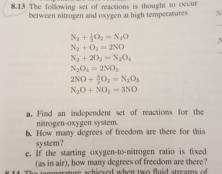 8.13 The following set of reactions is thought to | Chegg.com