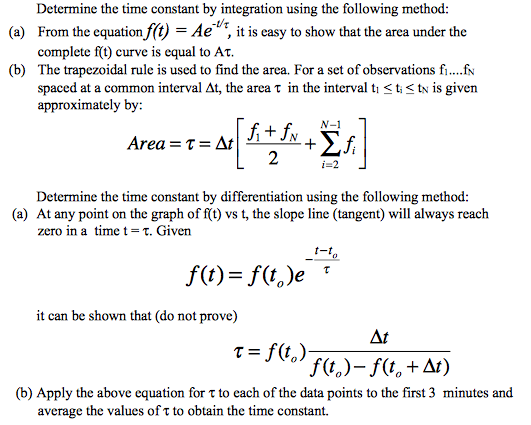 Determine the time constant by integration using the | Chegg.com