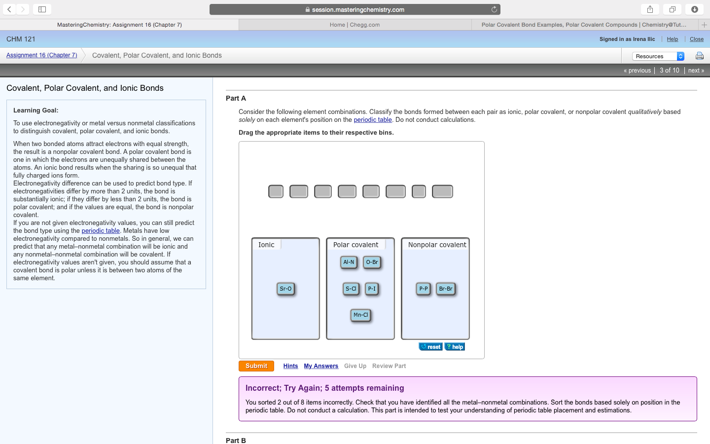 Solved: Consider The Following Element Combinations. Class... | Chegg.com