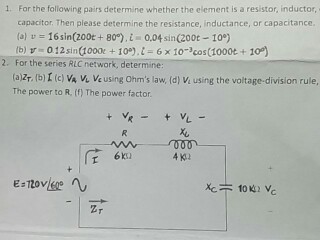 Solved 1. For the following pairs determine whether the | Chegg.com