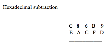 Solved Hexadecimal subtraction E A C F D | Chegg.com