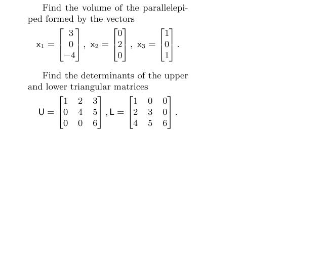 Solved Find the volume of the parallelepiped formed by the | Chegg.com
