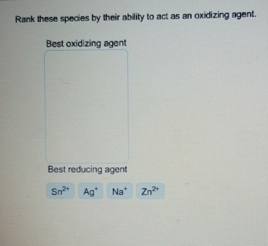 Solved Rank these species by their ability to act as an | Chegg.com
