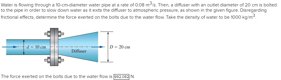 Solved Water is flowing through a 10-cm-diameter water pipe | Chegg.com