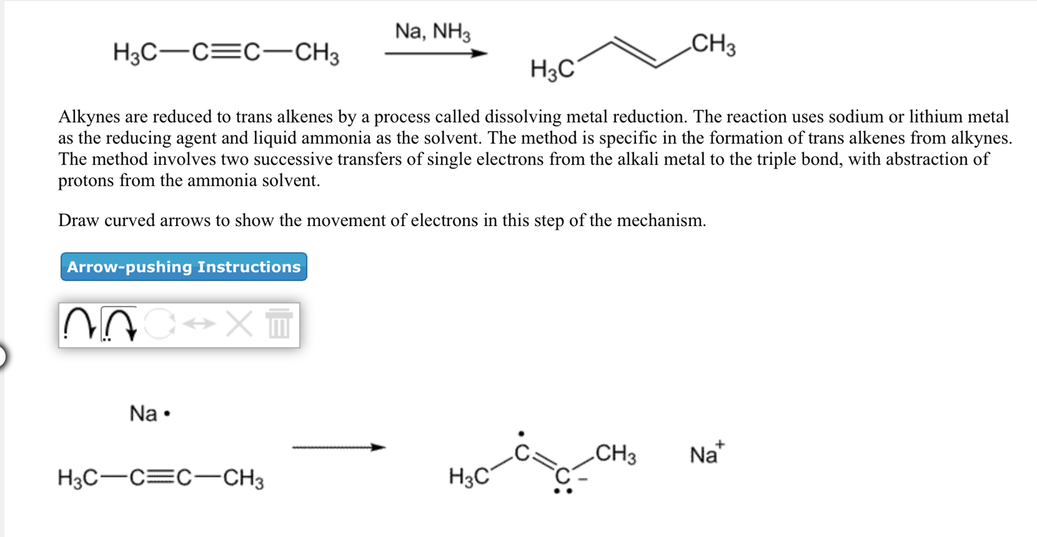 Solved Na, NH CH H2C CH H3C Alkynes are reduced to trans | Chegg.com