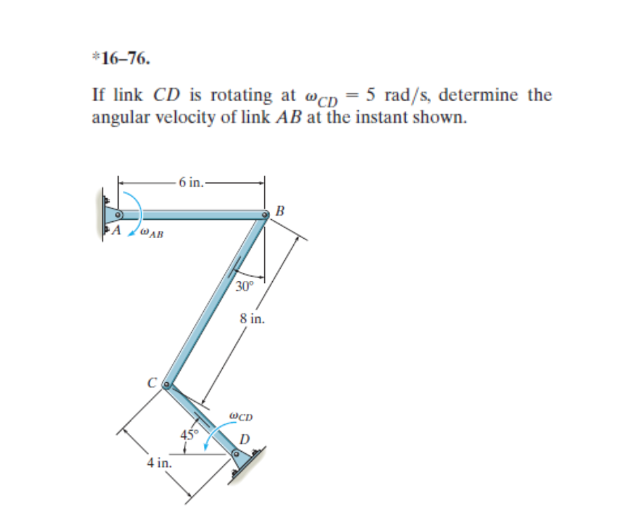 Solved If link CD is rotating at omega_CD = 5 rad/s, | Chegg.com