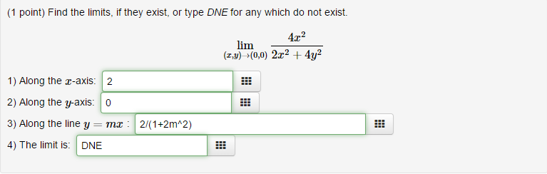Solved Find the limits, if they exist, or type DNE for any | Chegg.com
