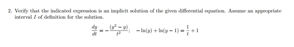Solved Verify that the indicated expression is an implicit | Chegg.com