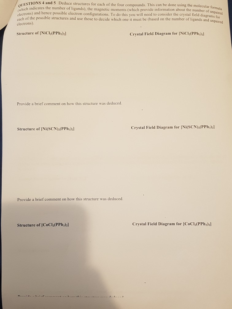 Solved ESTIONS 4 and 5 D educe structures for each of the | Chegg.com