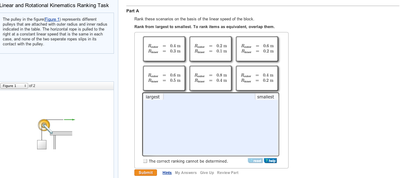 Solved Linear and Rotational Kinematics Ranking Task The | Chegg.com