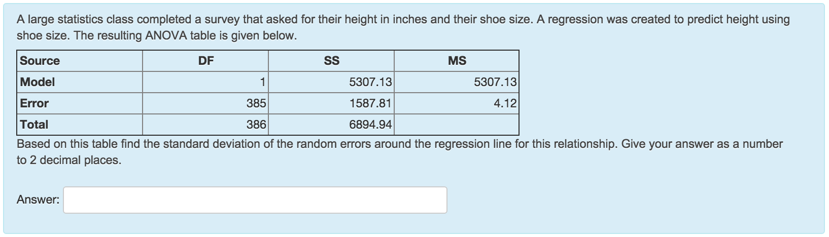 Solved A large statistics class completed a survey that | Chegg.com