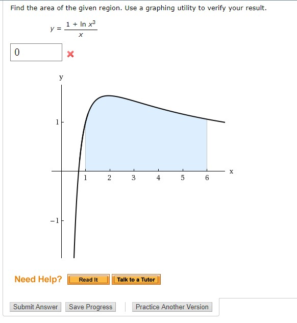 Solved Find the area of the given region. Use a graphing | Chegg.com