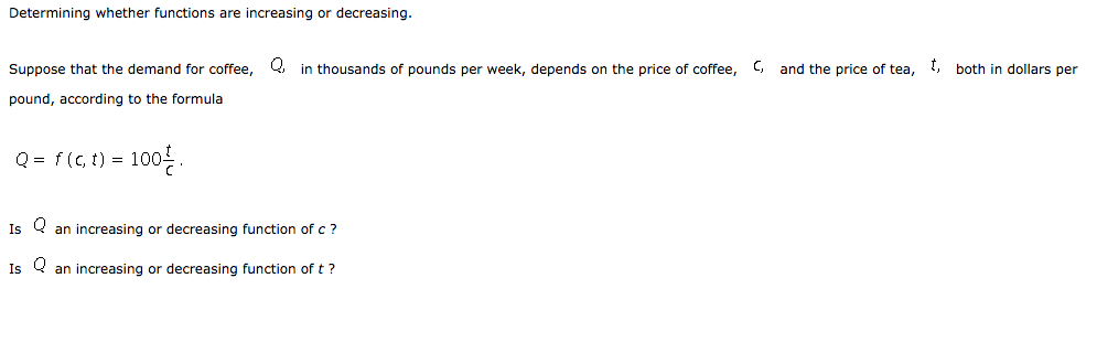 Solved Determining whether functions are increasing or | Chegg.com
