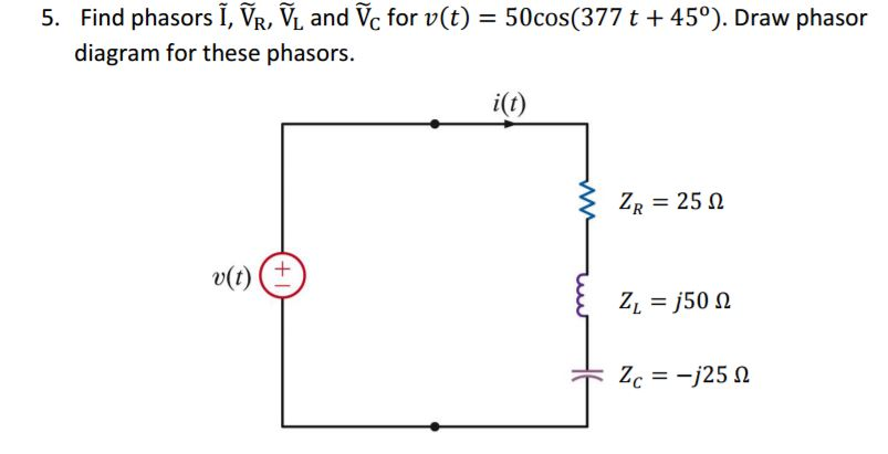 Solved Find phasors I^tilde, V^tilde_R, V^tilde_L and | Chegg.com