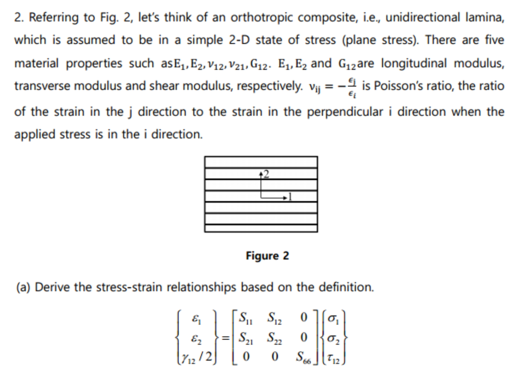 Solved 2. Referring to Fig. 2, let's think of an orthotropic | Chegg.com