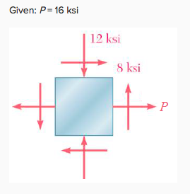 Solved Given: P 16 ksi 12 ksi S ksi | Chegg.com