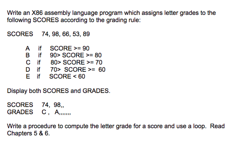 Solved Write An X86 Assembly Language Program Which Assigns 6435