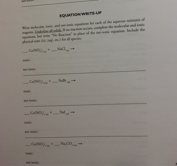Solved Write molecular, ionic, and net-ionic equations for | Chegg.com