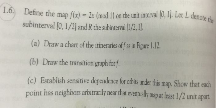 Define the map f(x) = 2x (mod 1) on the unit interval | Chegg.com