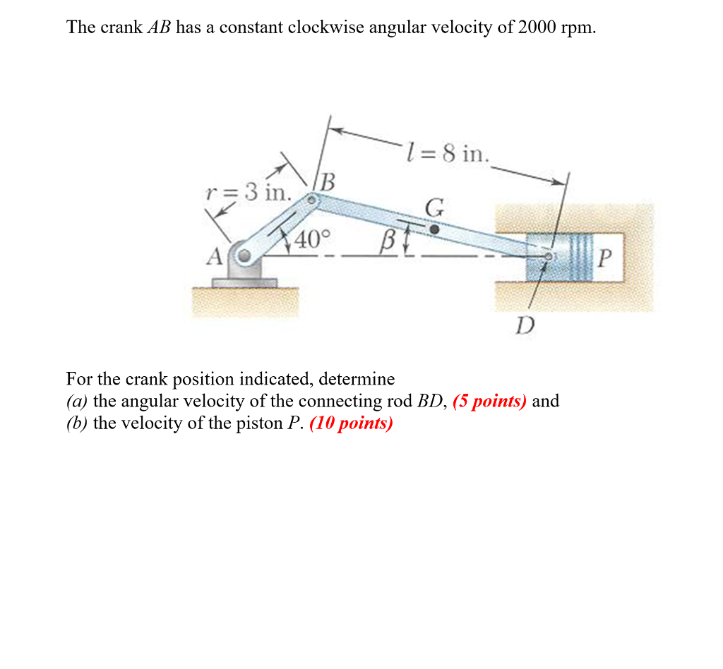 Solved The crank AB has a constant clockwise angular | Chegg.com