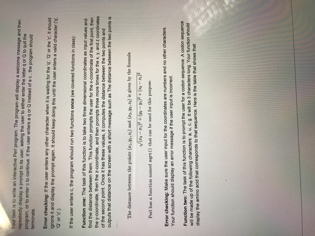 Solved Your task is to write an interactive Perl program. | Chegg.com