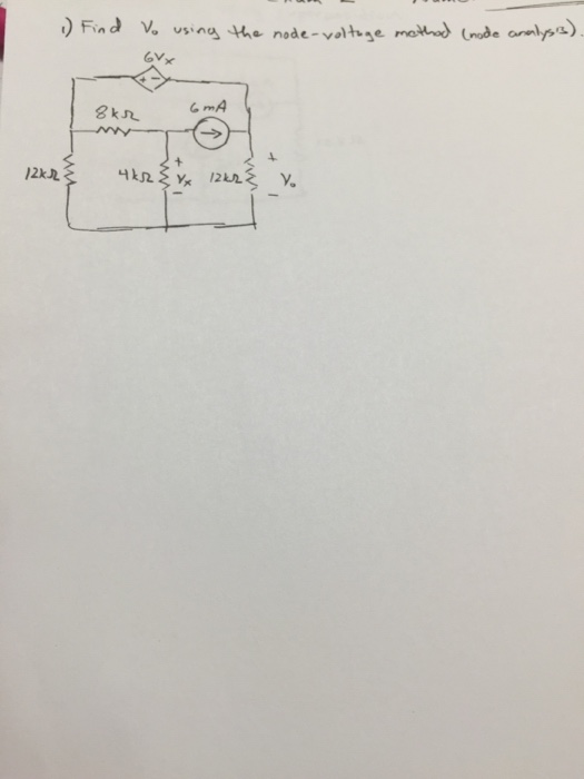 Solved Find V_0 using the node-voltage method (node | Chegg.com