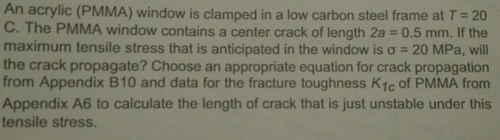 An acrylic (PMMA) window is clamped in a low carbon | Chegg.com
