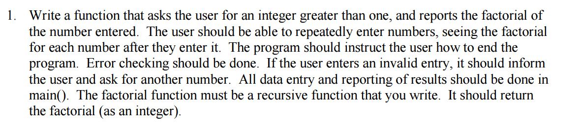 Solved Write A Function That Asks The User For An Integer 8634