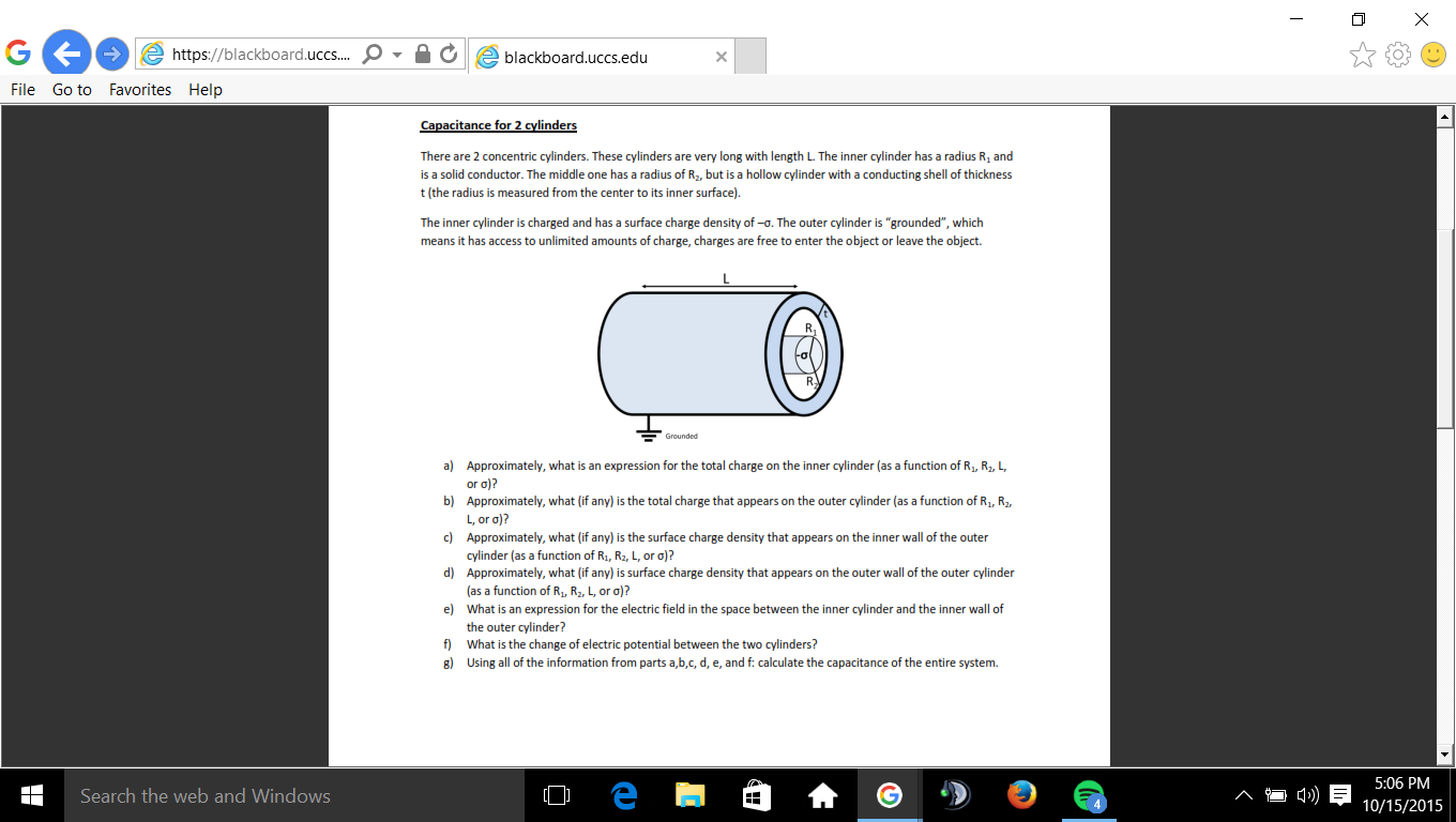 Solved There are 2 concentric cylinders. These cylinders are | Chegg.com